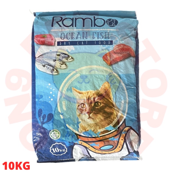 RAMBO Ocean Fish 10KG Dry Cat Food/ Makanan Kucing/ Pet Food | Shopee ...