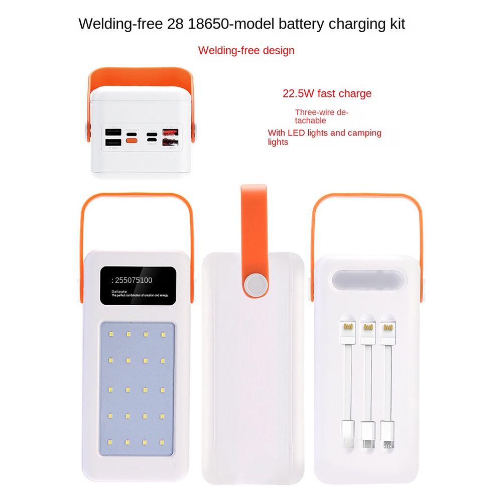 VIRWIR 18650 DIY Power Bank Case with Micro Type c Charging Cable No ...