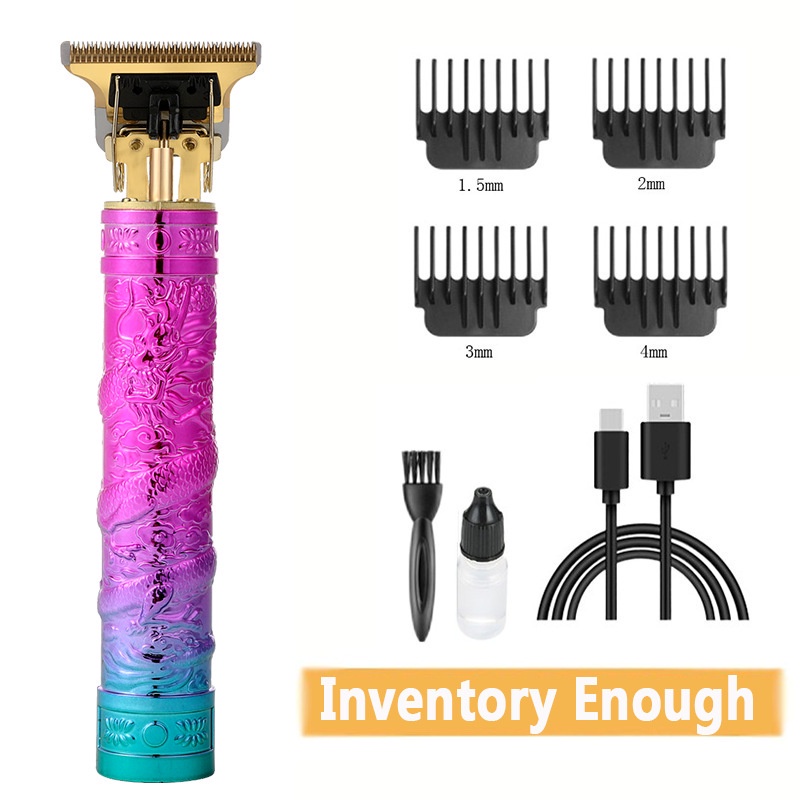 New Gradient Professional Electric Hair Clipper USB Rechargeable Beard ...