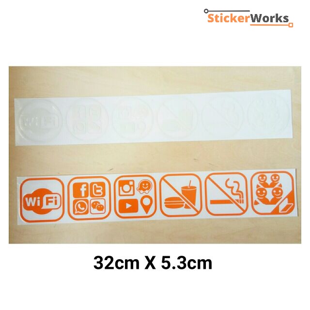 Bus/Car Sticker Wifi No Food No Smoking Safety Belt Sticker | Shopee ...