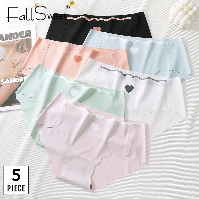 FallSweet 5PCS Seamless Panties For Women SUJI Underwear Peach Heart ...