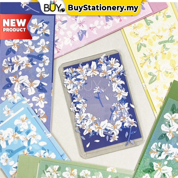 Korean Ins Glitter Lily Flower Sticker Journal Photocard Polco ...