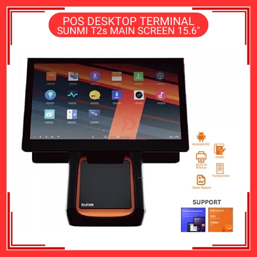 SUNMI T2S Android 9.0 3G Plus 32G Main Screen 15.6 inch LVDS Desktop ...