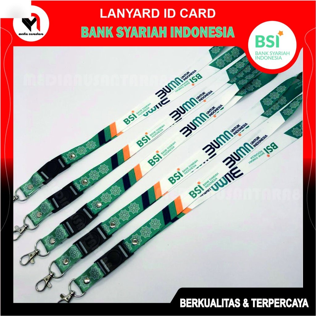 Lanyard ID Card Bank BSI BUMN Bank Sharia Indonesia Printing Full Color ...