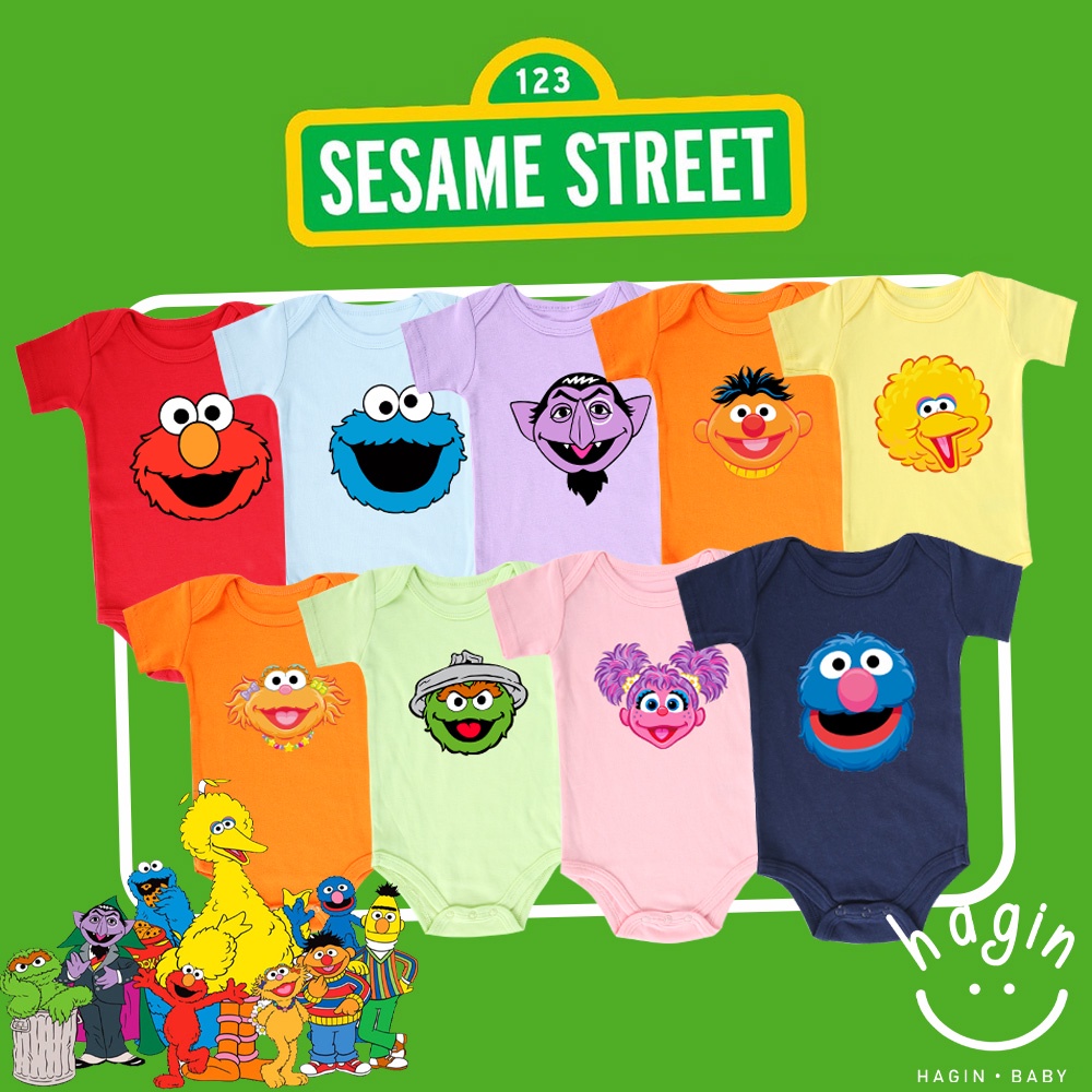 Haginbaby Sesame Street Custom Baby Onesie Newborn Cartoon Short Sleeve ...