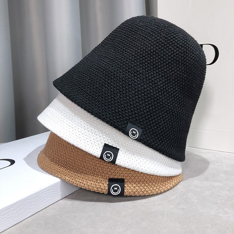 Influencer Style Smiley Face Labeling Bucket Hat Female Spring Summer ...