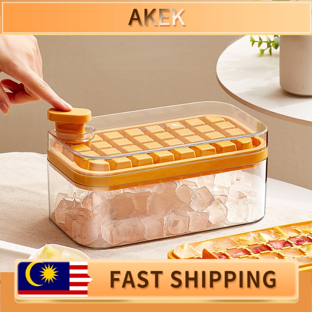 One-button push type ice mold silicone ice cube tray mold ice box tray ...