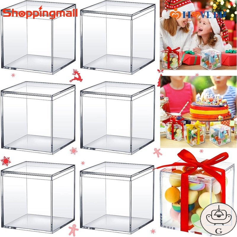 GS Mini Transparent Acrylic Boxes with Cover/ Square Plastic Candy ...