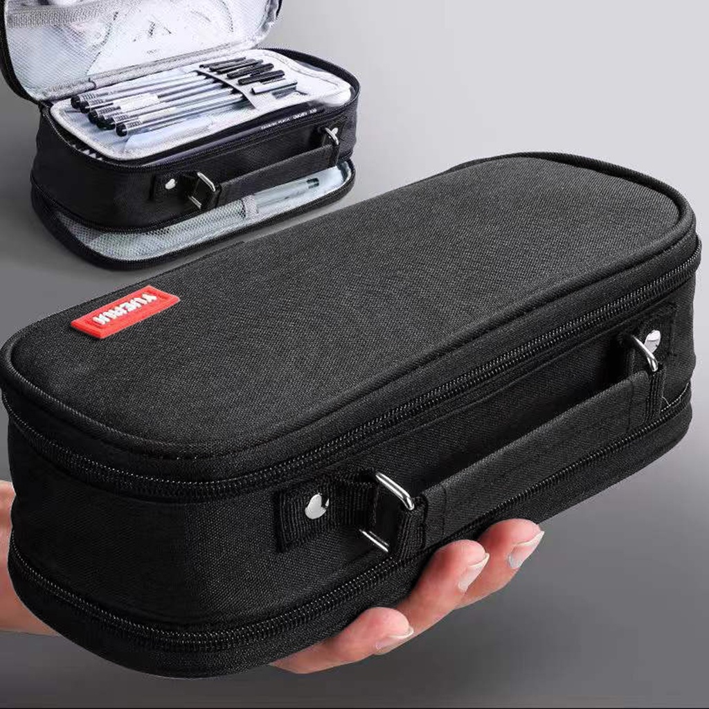 Portable Pencil Bag Large Capacity 5-Layer Storage Box Simple Unisex ...