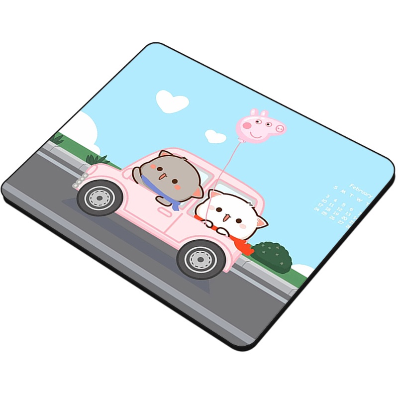 Peach Mochi Cat Keyboard Gaming Mouse Pad Kawaii Cartoon Pc Mat Small ...