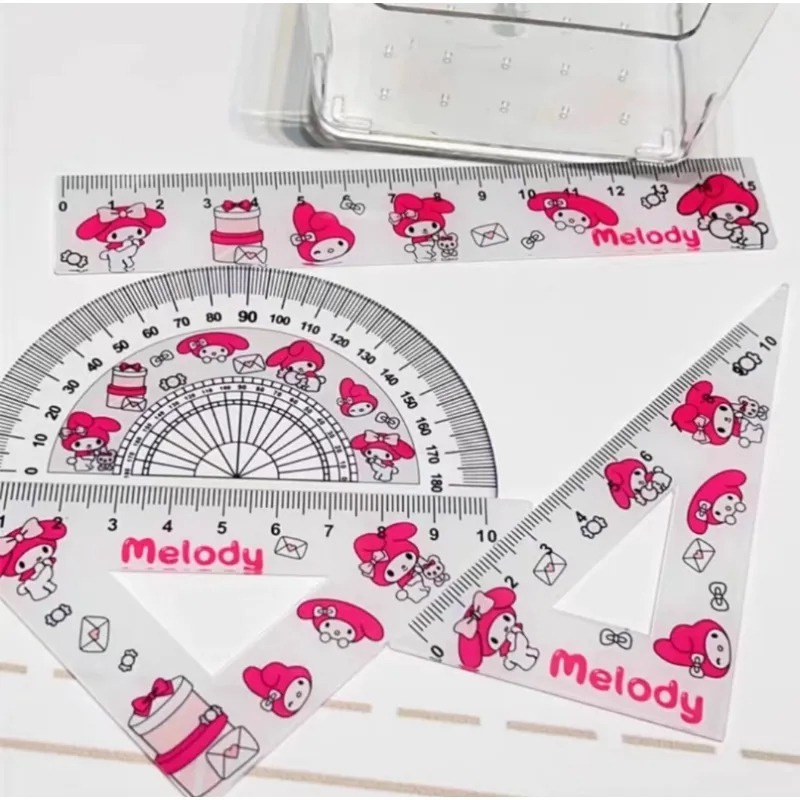 1Set Acrylic Cute Print Sanrio Ruler Melody Kuromi Hello Kitty ...