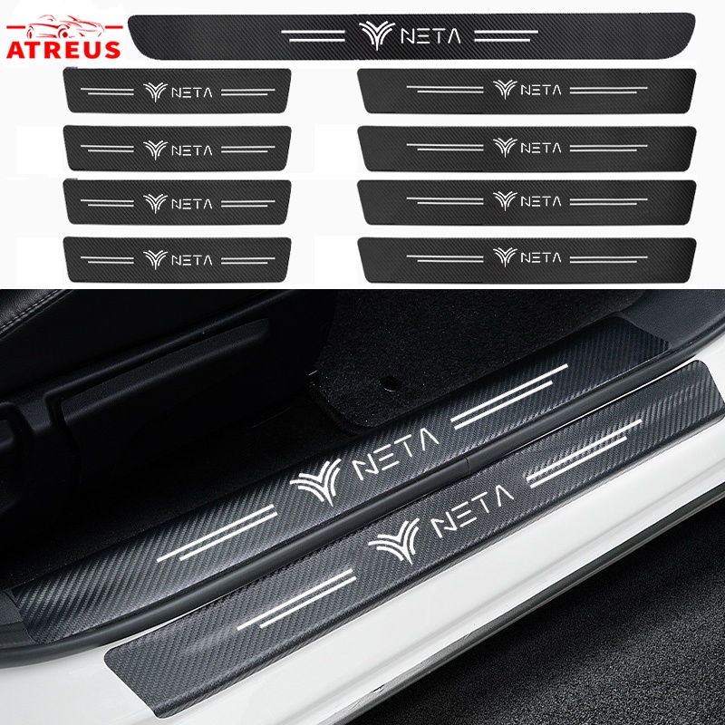 Neta V Car Door Sill Sticker Carbon Fiber Leather Protector Sticker ...