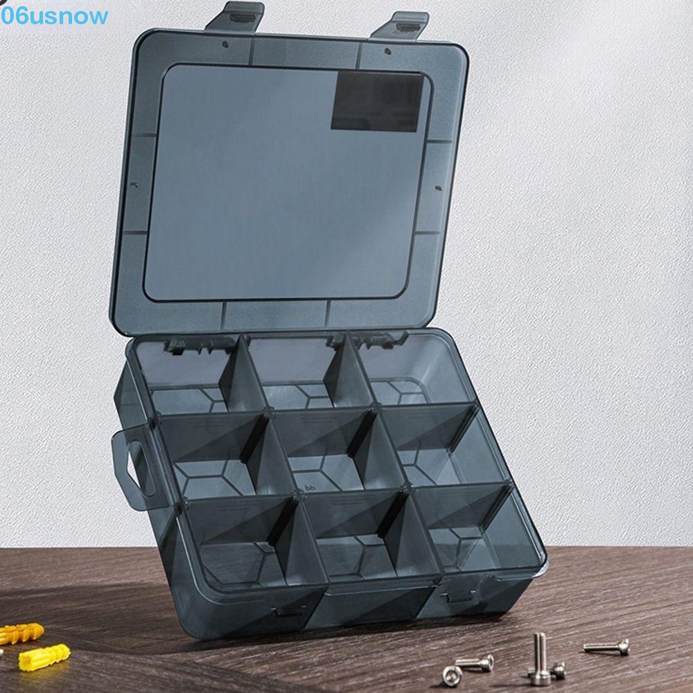 USNOW Tool Storage Box Craft Grid Slots Screw Transparent Suitcase ...
