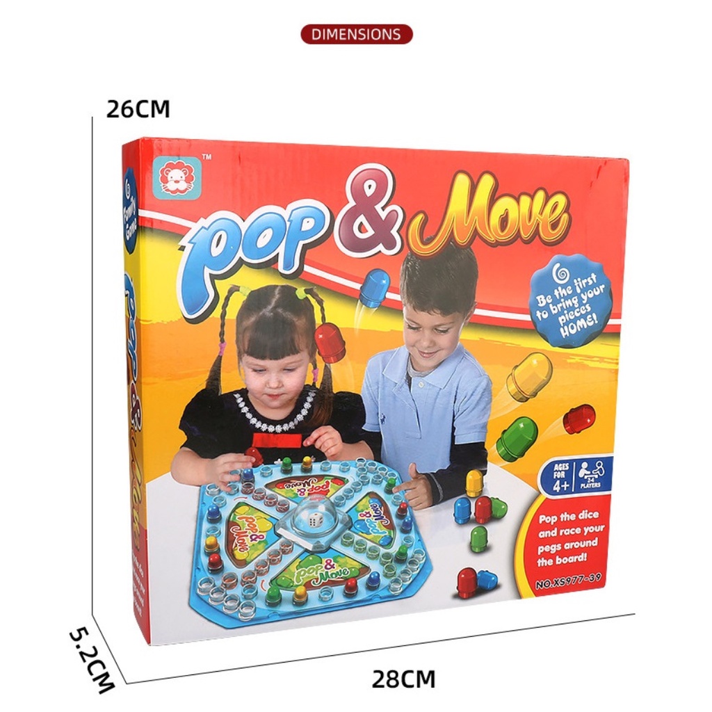 Family Fun Pop Move Interesting Board Games 3D Ludo Style Kids Toys For ...