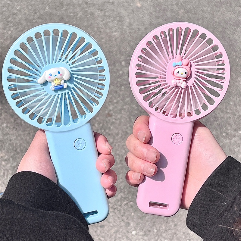 Sanrioed Anime Cinnamoroll Melody Kuromi Summer Small Fan Portable ...