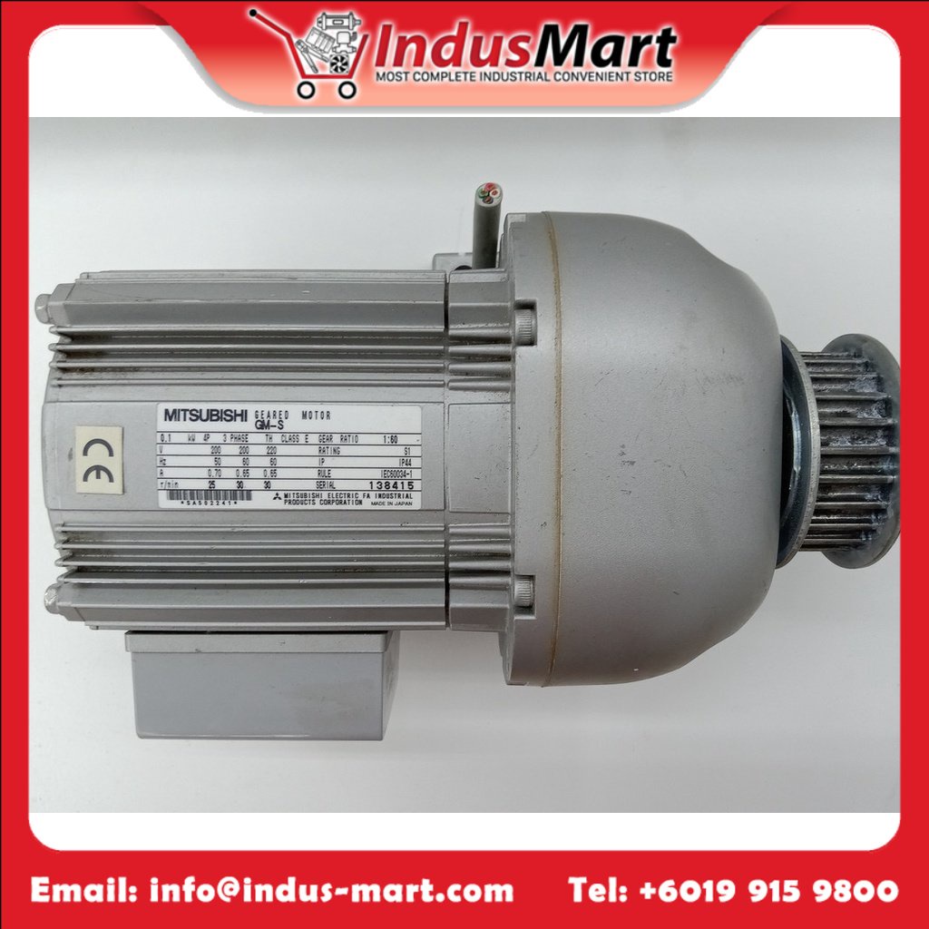 [Refurbish] MITSUBISHI GM-S 0.1kW, 4P 3Phase 220VAC 50/60 Hz, 50/60 rpm/m GEARED MOTOR | Shopee ...