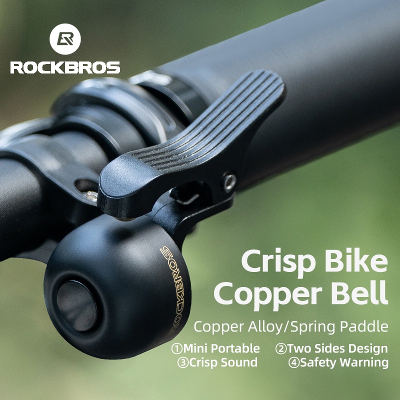 ROCKBROS Bike Bell Copper Alloy Loud Horn Left And Right Bell MTB Road ...