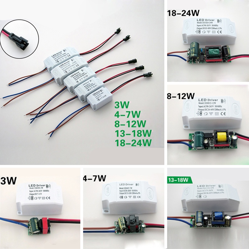 Constant Current LED Driver 3W,4-7W,8-12W,13-18W,18-24W 240mA Power ...