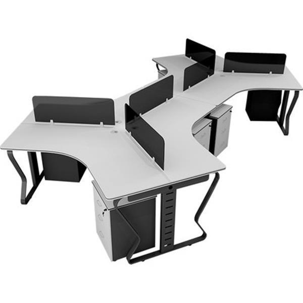 Office Desk and Chair Combination 3/6 People Simple Modern Staff Screen ...