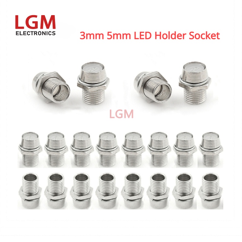 5-10Pcs 3mm 5mm LED Holder Socket Clip Bezel Light Emitting Diode Lamp ...