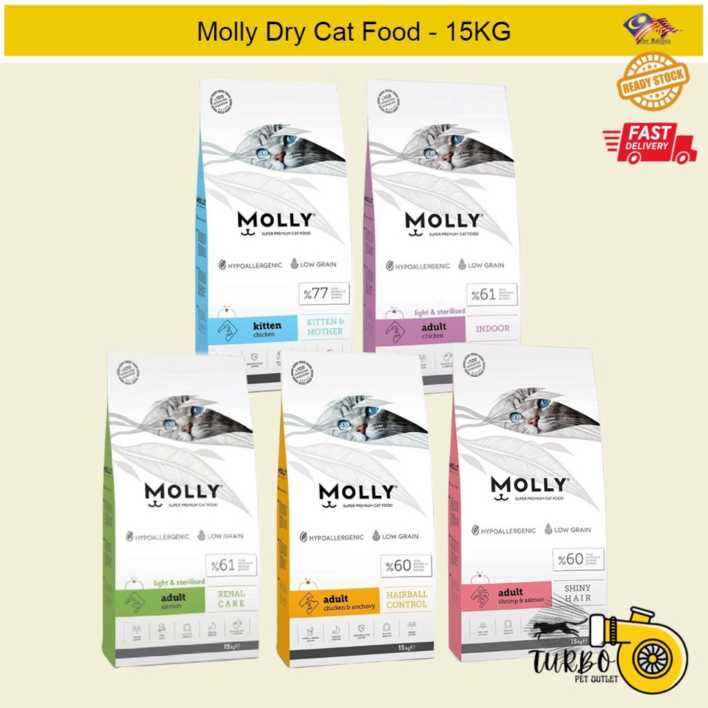 MOLLY Super Premium Cat Food - Full Range 15kg ( Original Pack ...