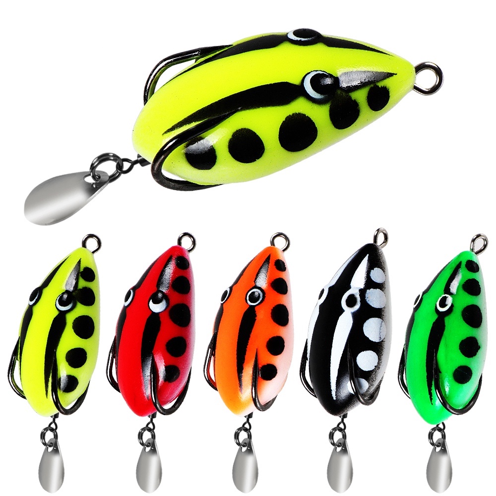 Umpan Katak 4cm/5.6g Soft Frog Fishing Lure Mini Soft Lure Double Hooks ...