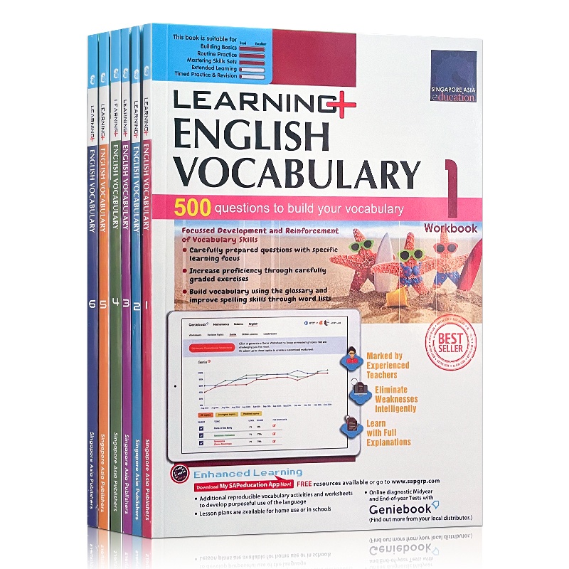 6Books SAP Learning Vocabulary 1-6 Education English Words Workbook ...