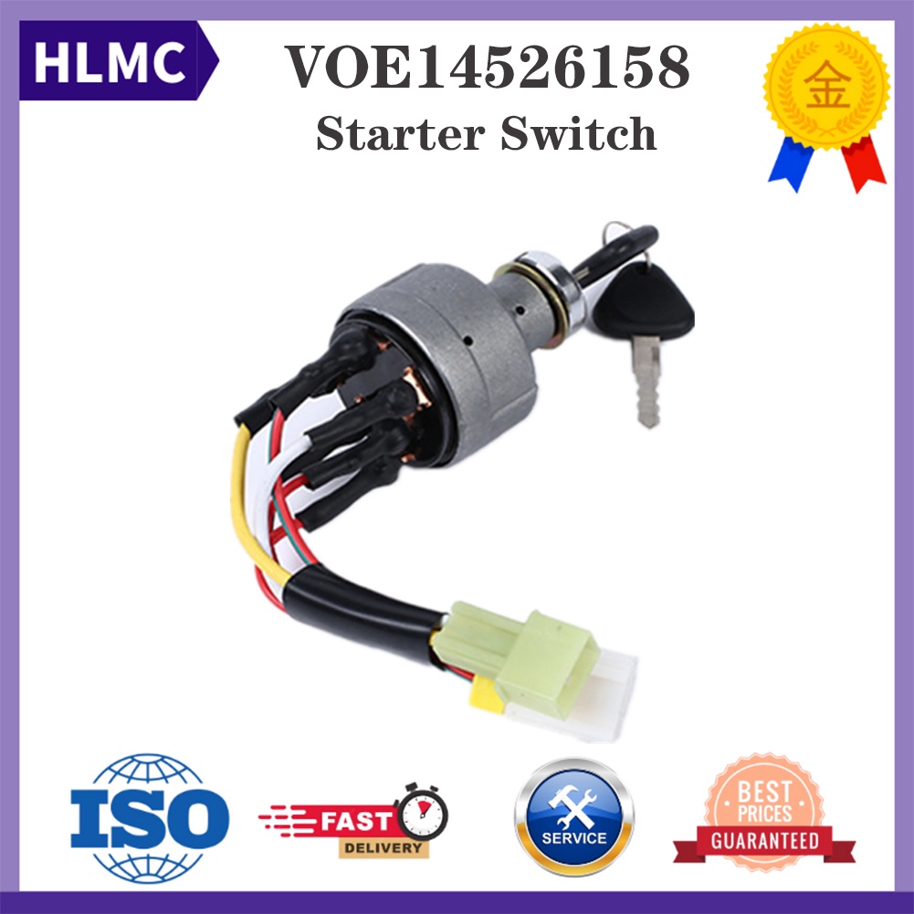 Excavator Parts Engine Start Switch VOE14526158 Ignition Switch Key ...