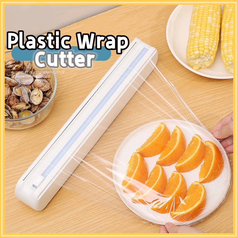 Plastic Wrap Dispenser with Slide Cutter Cutting Box Fixing Food Wrap ...