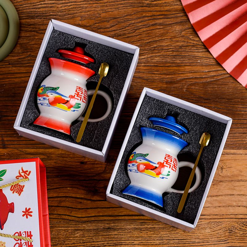 Spittoon Water Cup Nostalgic Chamber Pot Cup Ceramic Water Cup ...