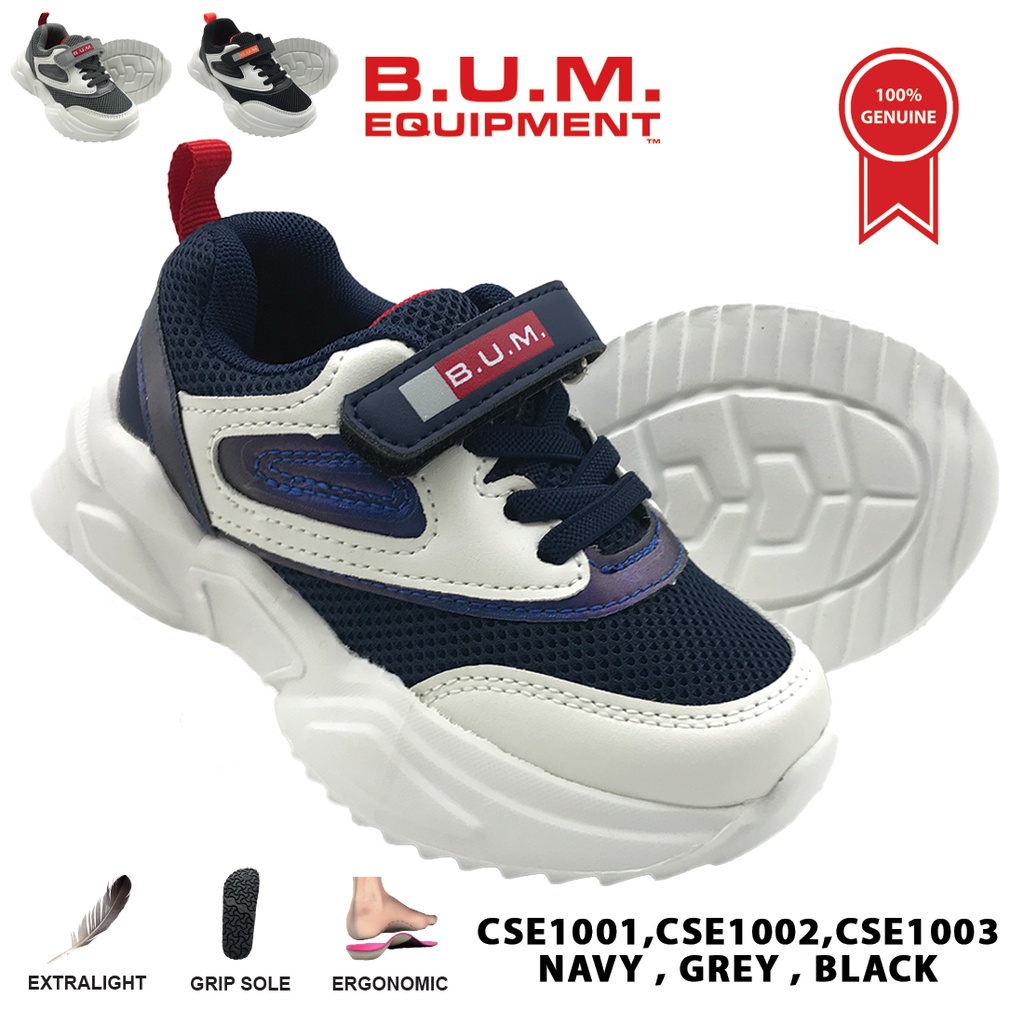 BUM Equipment Kasut Kanak-kanak Biru Navy/Kelabu/Hitam Kid's Shoes ...