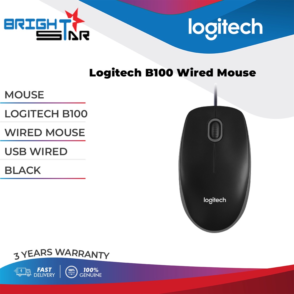 LOGITECH B100 USB WIRED MOUSE | Shopee Malaysia