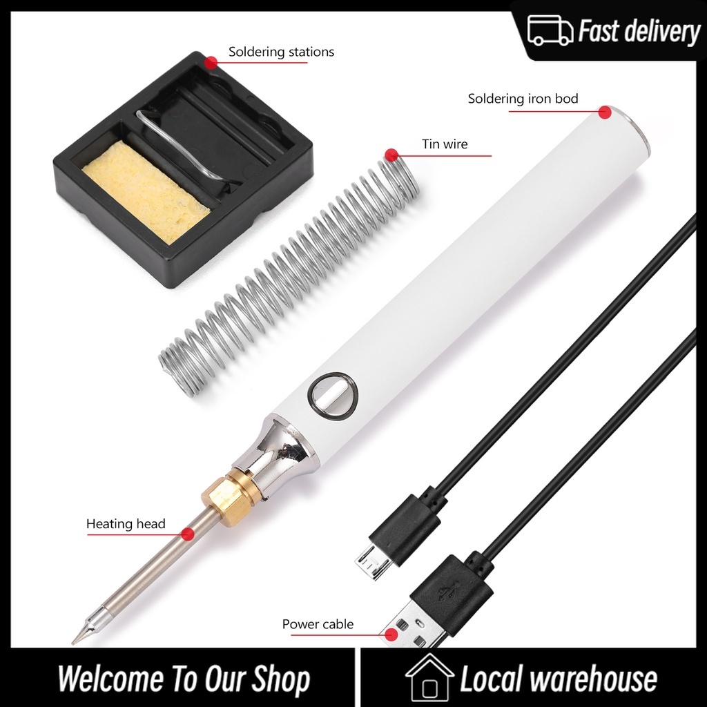 HANDSKIT USB Charging Soldering Iron 5V 8W Adjustable Temperature ...