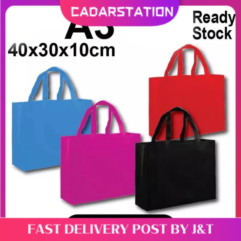 CS_ A4 Non Woven Bag / Shopping Woven Bag / Gift Bag / Tote Bag / Food ...