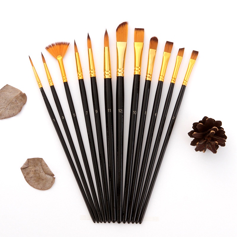 ★Fast Delivery★ Artists Paint Brush Set Nylon Hair Matte Acrylic ...