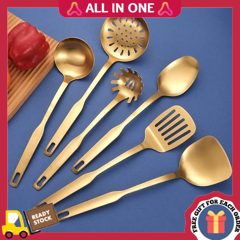 Golden Cooking Utensils Kitchenware Stainless Stain Cookware Spatula ...