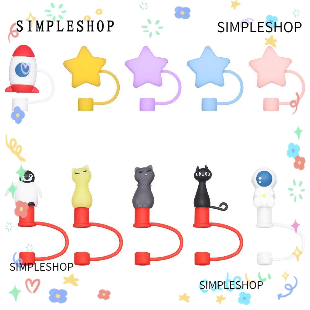 SIMPLESHOP Straw Plug Silicone Cartoon Kitchen Tool Cup Accessory Straw Tips Cover Drinking Dust ...