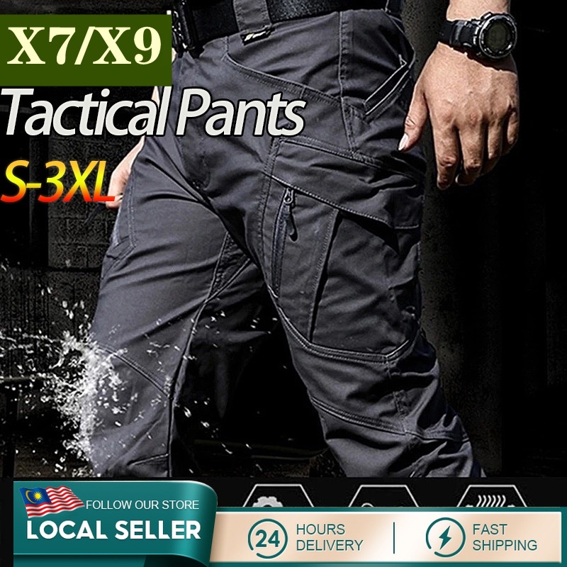 IX7/IX9 Men's Tactical Pants Waterproof Ripstop Fabric Multi Pocket Pants Outdoor Leisure Cargo ...