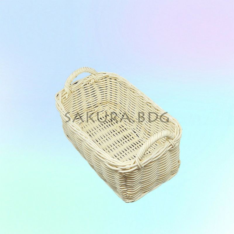 K84xs - Square rattan basket with handle XS 25x15x9 cm hamper parcel ...