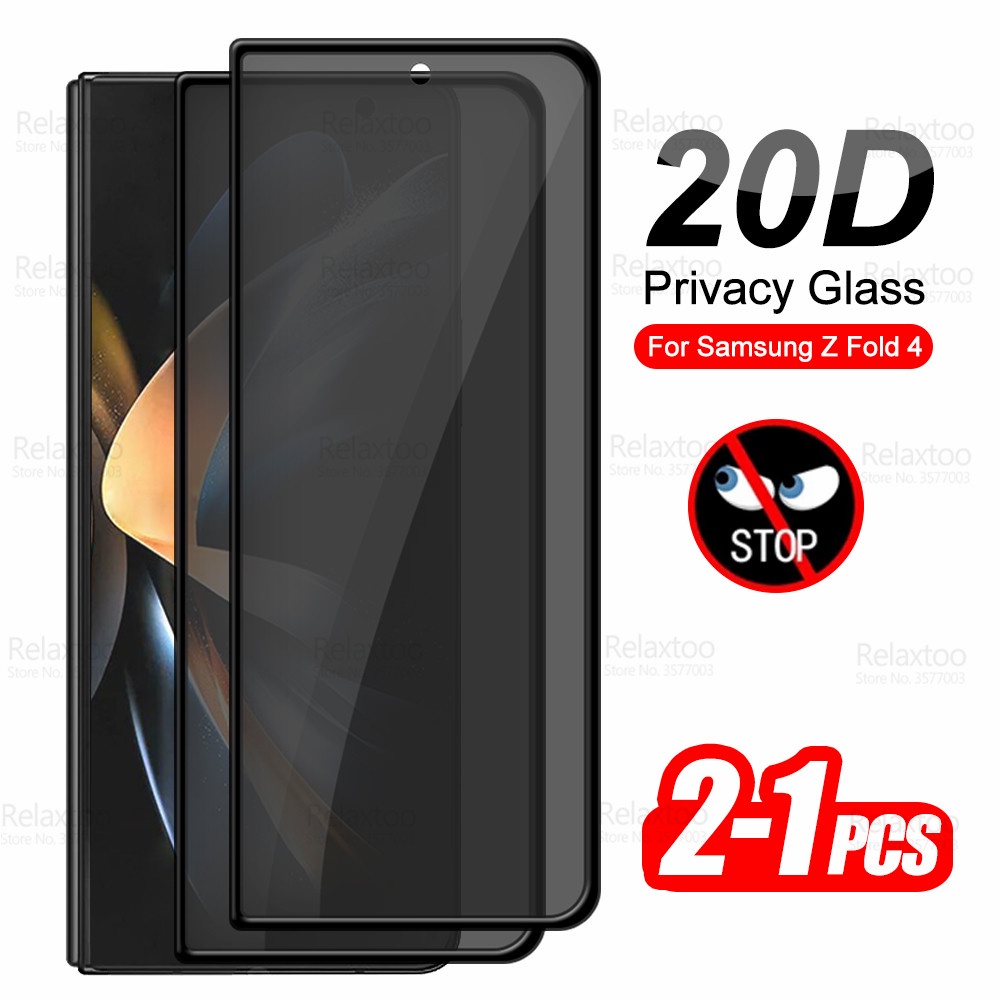 2-1Pcs Privacy Tempered Glass For Samsung Galaxy Z Fold 5 4 3 5 Fold5 ...