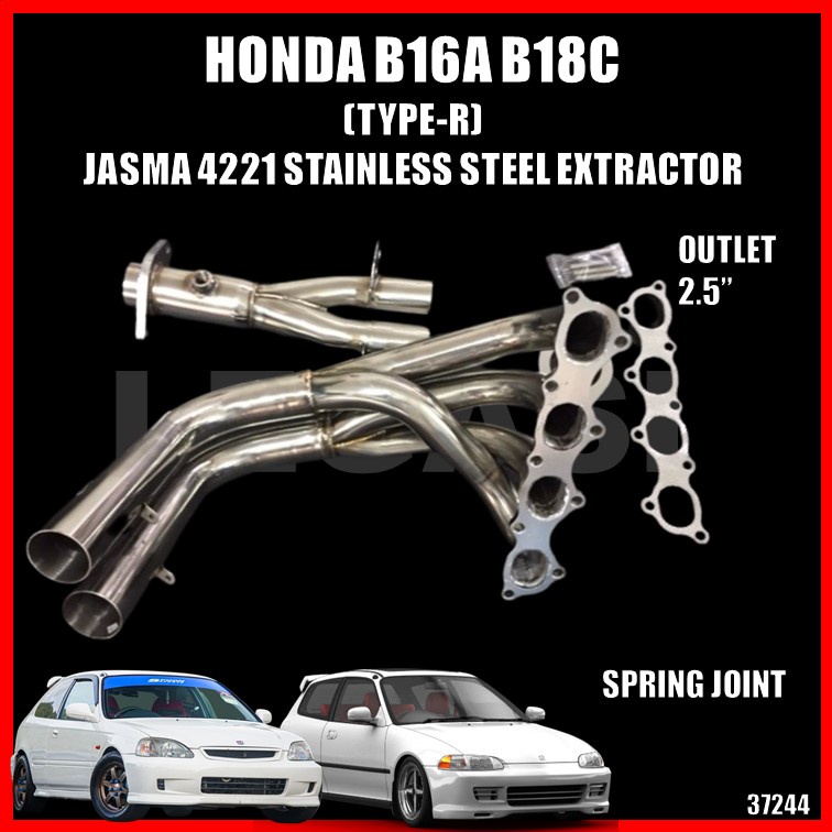Honda Civic B16A & B18C Type-R JASMA 4221 Stainless Steel Extractor ...