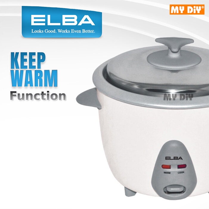 MYDIYHOMEDEPOT - ELBA Rice Cooker 1.0L 1.8L Periuk Nasi Warranty 1 year ...