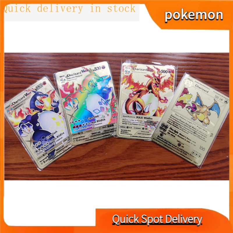 Pokemon Cards Metal 10000Point Arceus Vmax DIY Card Pikachu Charizard ...