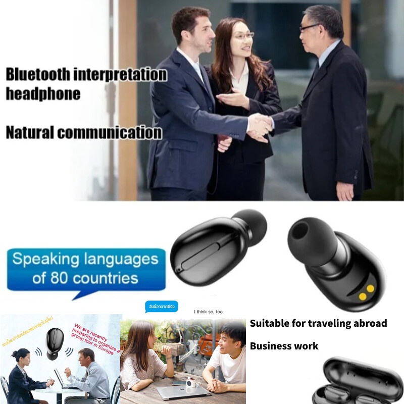 Wireless Bluetooth Headset Translator Headset Real-Time Translation Can ...