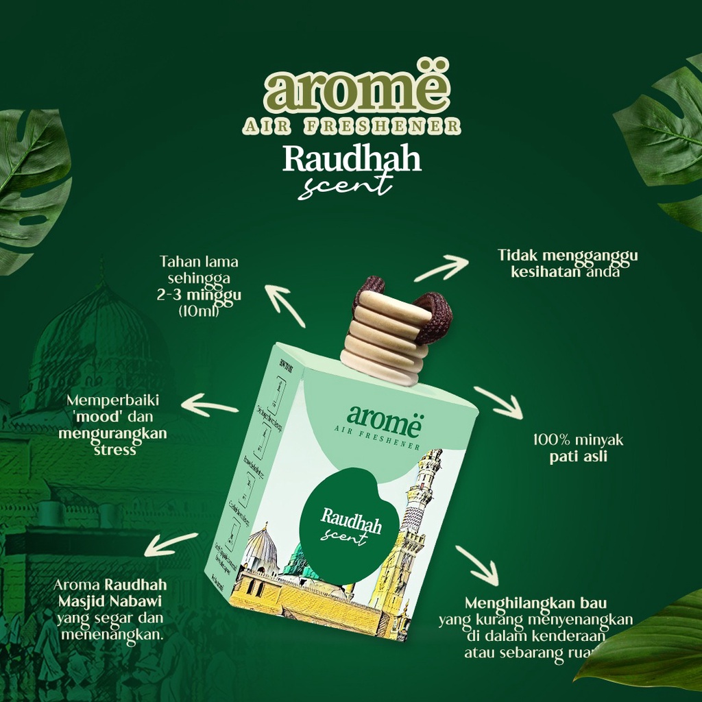 AROME- RAUDAH & AROME ROSE MECCA Air Freshener Car Perfume Pewangi ...