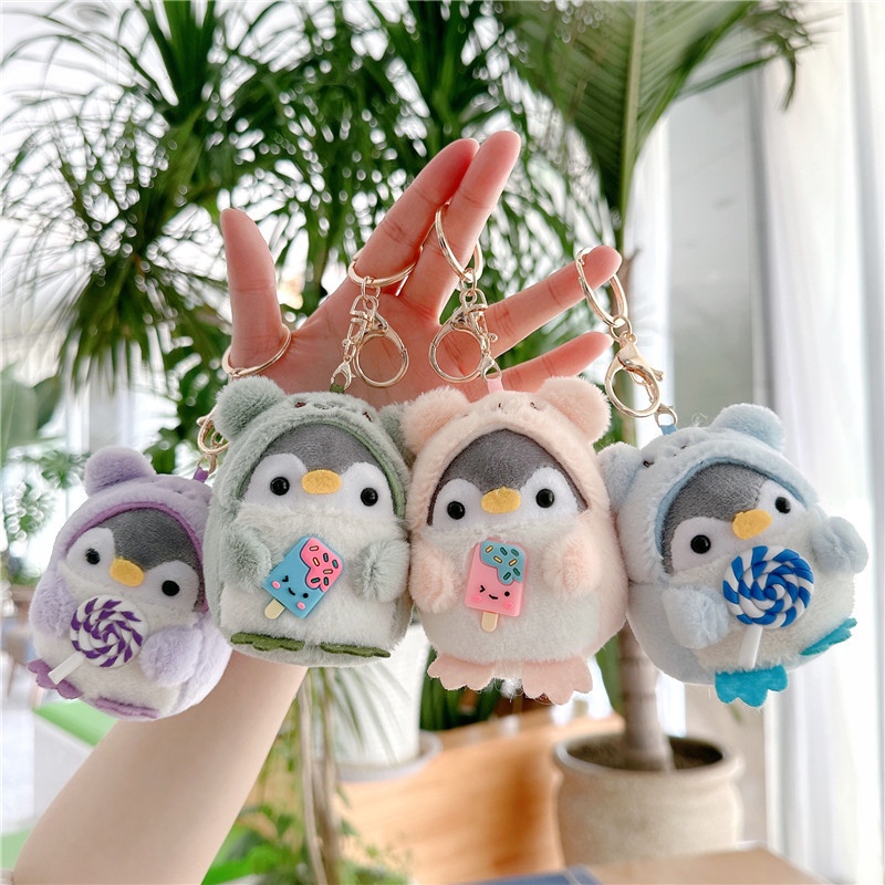 New Fashion Cute Penguin Doll Pendant Plush Toy Key Chain 10cm penguin ...