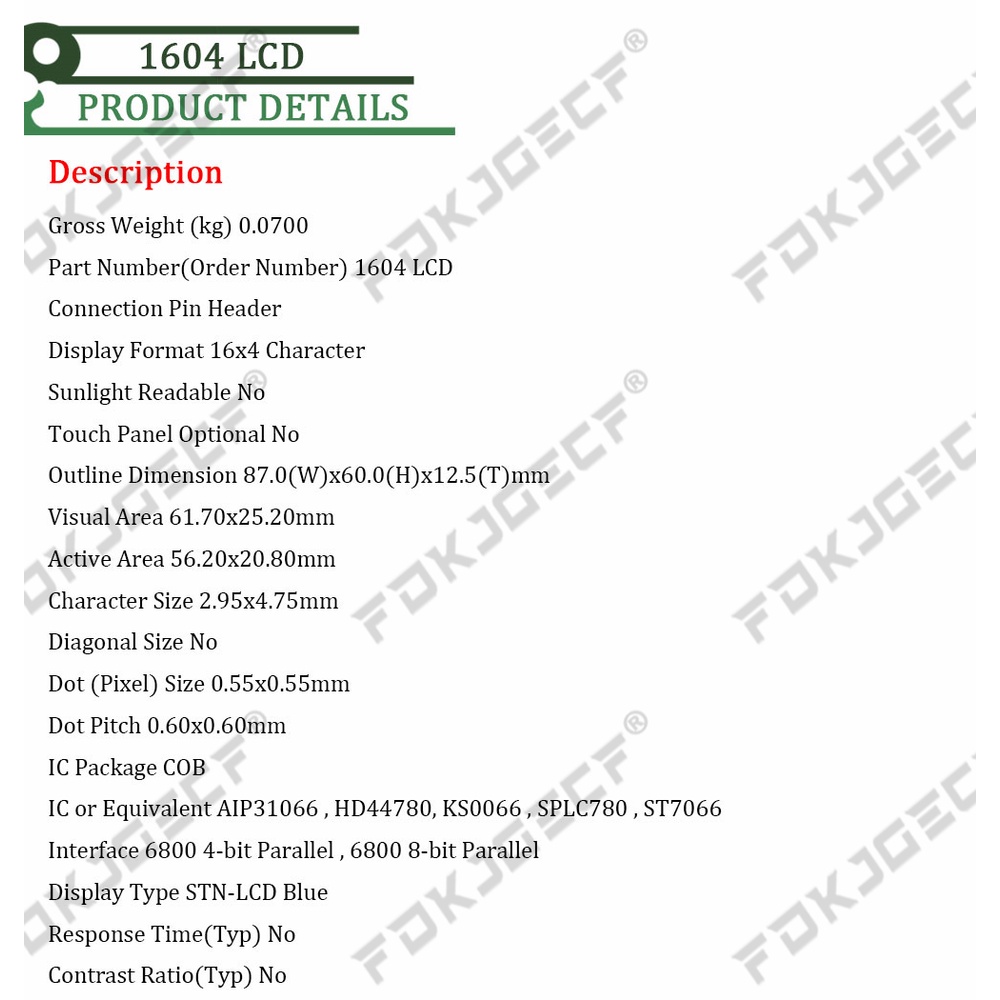1604 16X4 16*4 Character LCD Module Display Screen LCM Yellow / Blue ...