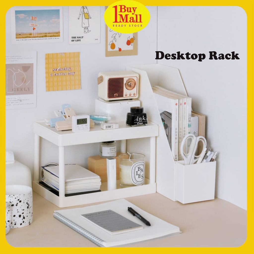 INS Style Simple Double-Layer Shelf Desktop Storage Rack Dormitory ...