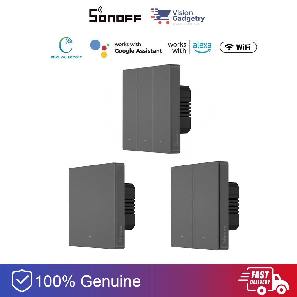 Sonoff M5 Smart Home Wall Switch Plug Wifi Mechanical 1/2/3 Gang 86 UK ...