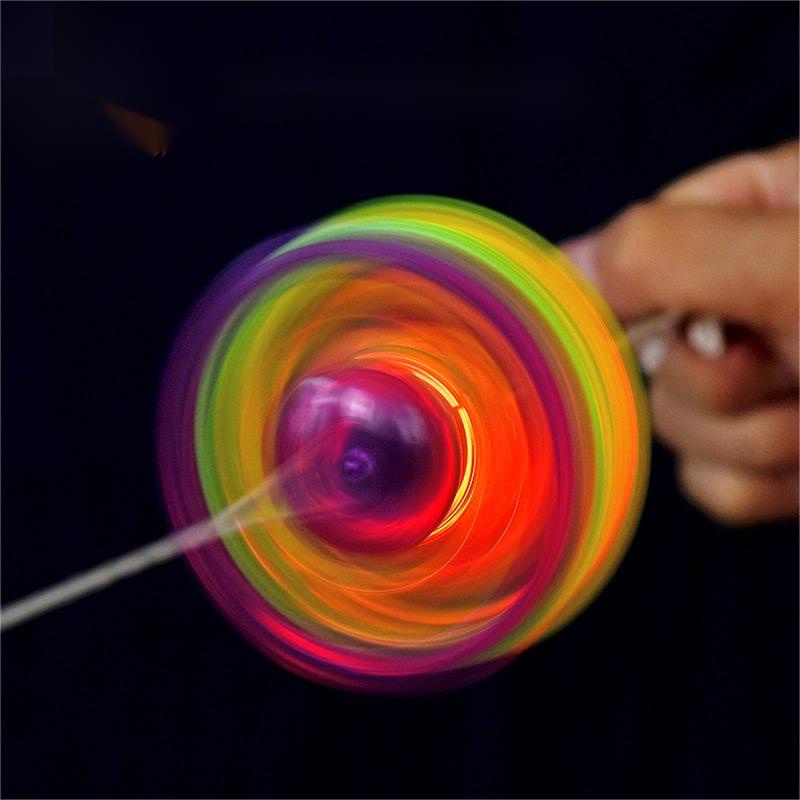 Flash Cord Flywheel Glow Flywheel Flash Gyro Pull Whistle Pull Creative ...